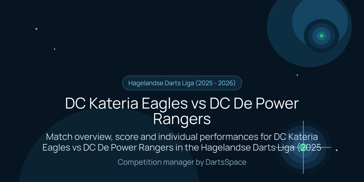 DC Kateria Eagles vs DC De Power Rangers | Hagelandse Darts Liga ...